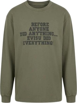 Evisu Homme, Sweatshirts et sweats &agrave; capuche, Vert, Taille: XL EJ Fire Daicock LS Tee