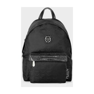 Philipp Plein Nylon Backpack Monogram - - Bags - Herren - Schwarzk - ONE SIZE