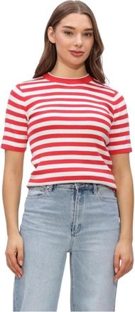 Object Objester S/S New Knit Pullover - - Tops - Damen - Rot - XS