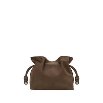 Loewe Flamenco clutch moyen en nubuck grain&eacute;