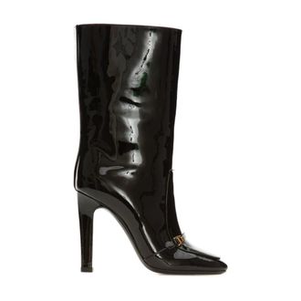 Saint Laurent Ankle Boots Lala Lackleder - - Shoes - Damen - Schwarzk - 38 EU
