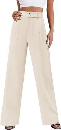 Generic Pantalon de surv&ecirc;tement ample pour femme - Taille haute - Jambe large - Coupe ample - Taille &eacute;lastique avec poches - Fermeture &eacute;clair - Fermeture &agrave; bo