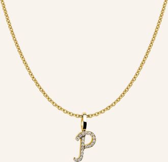 Cada Cada Kette Tiny Diamond Letter P gold