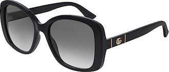 Gucci GG0762S Lunettes de soleil pour femme, noires, grises, taille 56, Noir, 56-18 - 145