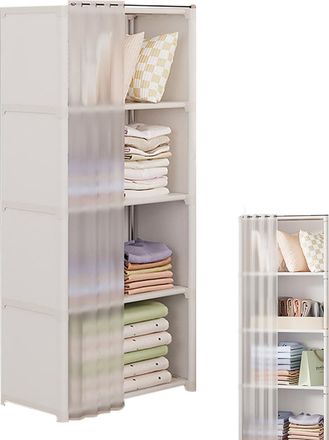 Generic Aufbewahrungsschrank f&uuml;r Kleidung - tragbares Schrankregal, robuster Plattform-Organizer | Kleiderschrank, mit Stoff bezogen, zusammenklappbare H&auml;ngea