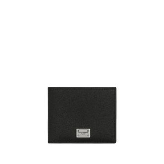 Dolce & Gabbana Schwarzes Leder Bi-Fold Geldb&ouml;rse - - Accessories - Herren - Schwarzk - ONE SIZE