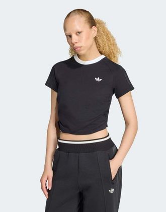 adidas Originals Adiluna season 2 x jennie t-shirt superpos&eacute; noir