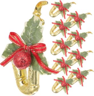 Garneck Saxophon Ornamente Weihnachtsbaumschmuck 10 Stück Gold Kunststoff Hängende Dekoration für Weihnachtsbaum Party Tisch Kamin für Musikliebhaber Weihnach
