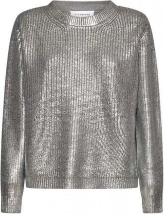 John Richmond Femme, Pulls, Gris, Taille: 40 FR All-over Logo Sweater