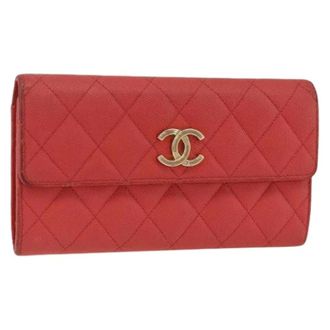 Chanel Portefeuille Long Pr&eacute;-owned - Femme - Pre-owned - Rose - Taille: ONE Size