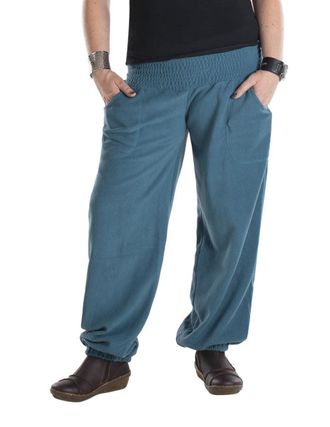 vishes Alternative Bekleidung - Warme Damen Winter Thermohose Haremshose Fleecehose aus Fleece t&uuml;rkis