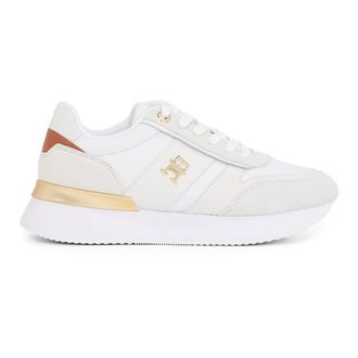 Tommy Hilfiger Sneakers mit Metallic-Details und Lederstruktur - - Shoes - Damen - Wei&szlig; - 37 EU