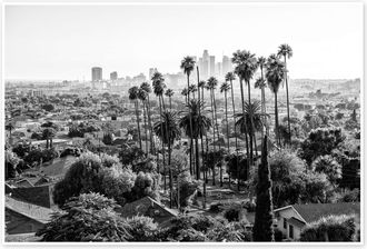 Posterlounge Schwarzes Kalifornien - Die Skyline von Los Angeles Poster von Philippe HUGONNARD 100 x 70 cm Schwarz-Wei&szlig; Wandbilder Wanddeko