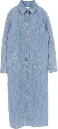 Chanel robe à motif Camellia (1986-1988) - Bleu