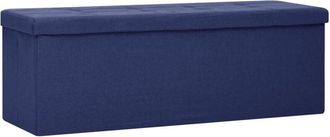 Les Tendances Banc de rangement pliable Bleu Faux lin