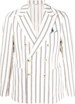 Manuel Ritz Homme, Vestes, Multicolore, Taille: M 03 Giacca Cotone/lino Gessata Dpp Ptt