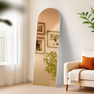 Clp Spiegel groß Moline, Standspiegel und Wandspiegel in einem, Ganzkörperspiegel Metallrahmen in Mehreren Größen und Farben, Farbe:weiß matt, Größe:160x5