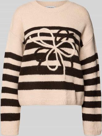More & More Strickpullover im Allover-Look mit Rundhalsausschnitt