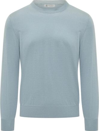 Brunello Cucinelli Homme, Pulls, Bleu, Taille: 2XL Pull ras du cou