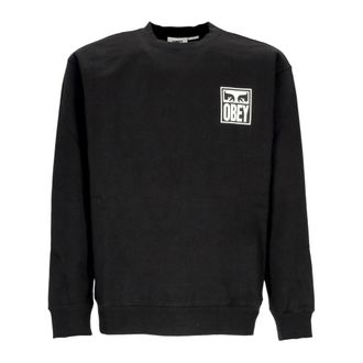Obey Schwarzer Eyes Icon Crewneck Sweatshirt - - Sweatshirts & Hoodies - Herren - Schwarzk - XL