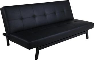 Paris Prix Paris Prix - Canapé Convertible 3 Places Bodil 180cm Noir