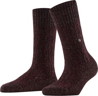 Burlington Damen Socken Rainy Boot W So Wolle Seide gemustert 1 Paar, Rot Winetasting 8546, 36-41