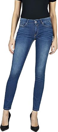 Replay Damen Jeans New Luz Skinny-Fit mit Power Stretch, Dark Blue 007 (Blau), 25W / 28L