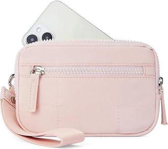 Generic Bracelet pour femme, sac à main en nylon étanche pour téléphone portable, sac à main avec dragonne et fermeture éclair, portefeuille pour femme avec 3