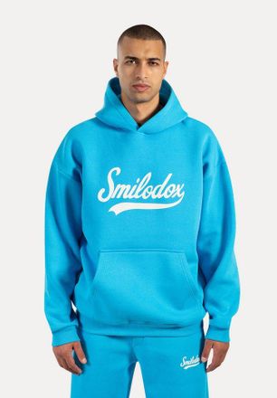 Smilodox Hoodie Lorik, Oversize Kapuzenpullover mit gro&szlig;em Frontprint auf der Brust weicher und flauschiger Stoff K&auml;ngurutasche Pulli Alltag Streetstyle