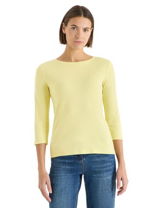 Cecil Basic Shirt in Unifarbe iced Yellow XXL