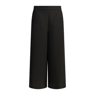 Chlo&eacute; Wollkrepp Hose mit weitem Bein und ma&szlig;geschneidertem Schnitt - - Trousers - Damen - Schwarzk - M