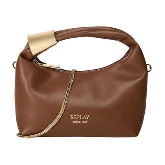 Replay Sac moyen en synth&eacute;tique souple - Femme - Sacs - Brun - Taille: ONE Size