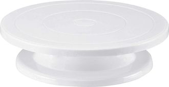Städter drehbare Tortenplatte, Ø 27,5 cm, Lebensmittelechter Kunststoff, Ideal zum Dekorieren und Servieren von Torten, Weiß
