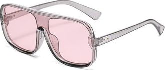 Generic Lunettes De Soleil &Agrave; Grande Monture, Tendance UV400, For Hommes Et Femmes, Vacances, Plage(Pink)