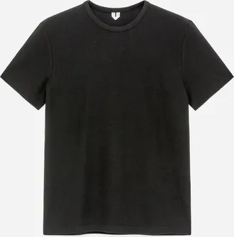 Arket K&ouml;rpernahes Baumwoll-T-Shirt -Schwarz
