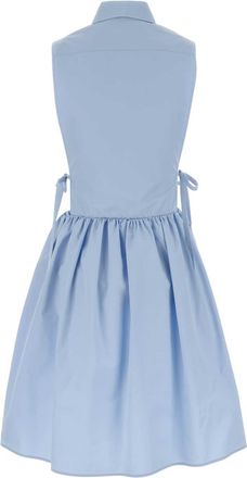 Miu Miu Womens Light-Blue Poplin Shirt Dress Azzurro Exterior: Cotton Abiti