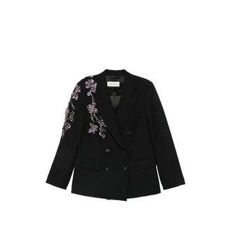 Dries Van Noten Floral-embellished Double-breasted Jacket