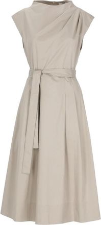 PESERICO Femme, Robes, Beige, Taille: 38 FR Robe Midi en Coton