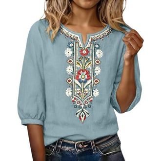 Generic Pull Broderie Femme Lin Manches Longues Sweat Pull Col Rond Couleur Unie Top Sweater Streetwear Grandes Tailles Vetement pour Automne Hiver Printemps 