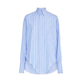 Maison Margiela Blau Vertikale Streifen Langarmhemd - - Blouses & Shirts - Damen - Blau - 3XS