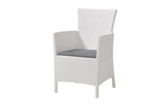 Keter Allibert Dining Sessel Iowa, Wei&szlig;, Stuhl Kunststoff, bequeme und robuste Kunststoffst&uuml;hle Garten