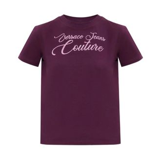 Versace Jeans Couture Femme, Tops, Violet, Taille: 42 FR T-Shirt Regular-Fit Logo Cristal Versace Jeans Couture