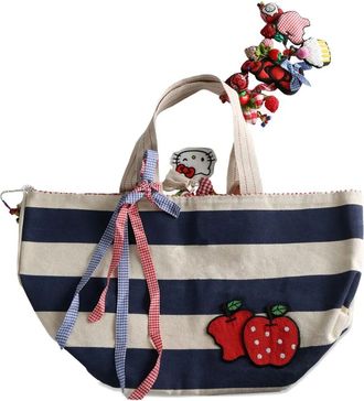 Péro x Hello Kitty sac cabas à rayures - Noir