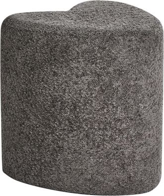 Beliani Beliani - Pouf en Forme de Coeur Tabouret Repose Pied Ottoman Rembourr&eacute; en Tissu Chenille Gris Fonc&eacute; Scotia