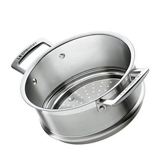 LE CREUSET Le Creuset Dämpfeinsatz 3-ply Edelstahl, Ø 20 cm, Für Töpfe mit Ø 20 cm geeignet, Mit Griffen, Silber, 96202420000000