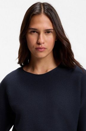 HUGO BOSS Kurzarmpullover Fouetta Premium Damenmode Baumwoll-Woll-Mix, Relaxed Fit