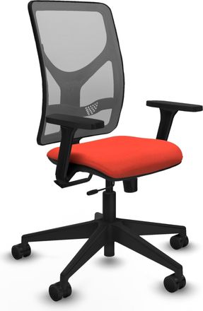 Piqueras y Crespo Stuhl mit Rollen f&uuml;r PC mit 3D-Armen, h&ouml;henverstellbare Lendenwirbelst&uuml;tze, ausgestattet mit Syncro/Traslack und Schneideschaum, Grau/Dunkelorange