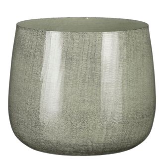 Mica Decorations Benson Blumentopf - H22 x &Oslash;24 cm - Metall - Hellgrau