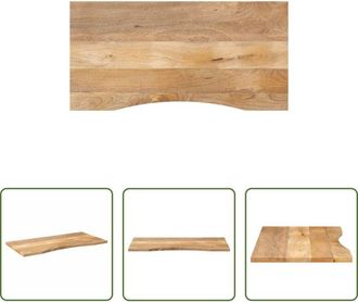 vidaXL Massivholz Mango - Schreibtischplatte mit Aussparung 120x60x2,5cm Massivholz Mango