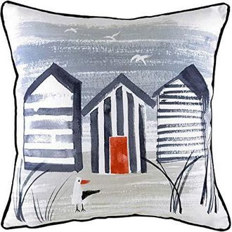 furn. Evans Lichfield Kissenbezug mit Strandh&uuml;tten-Motiv, Mehrfarbig, 43 x 43 cm